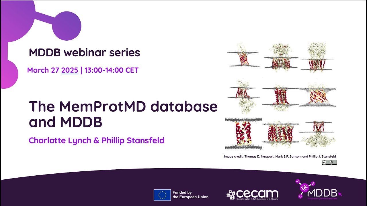 New webinar recording: MemProtMD and its role in the MDDB project – MDDB